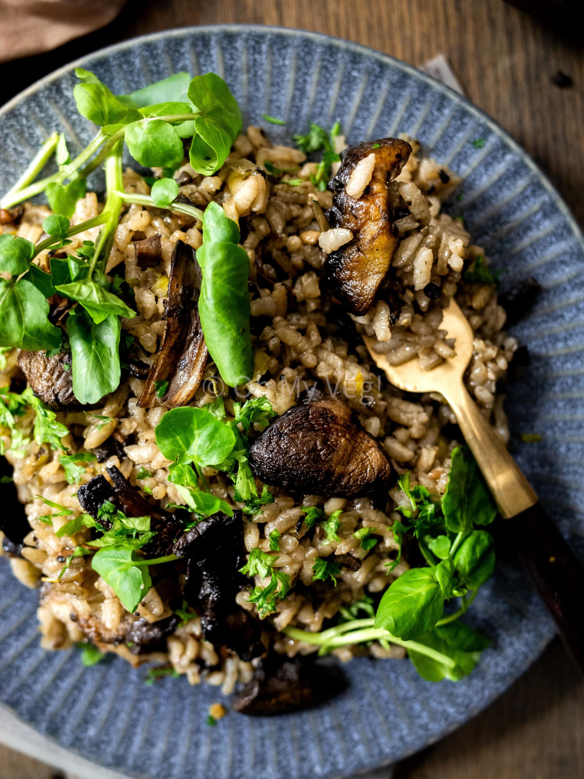 Creamy Mushroom and Leek Risotto, Vegan