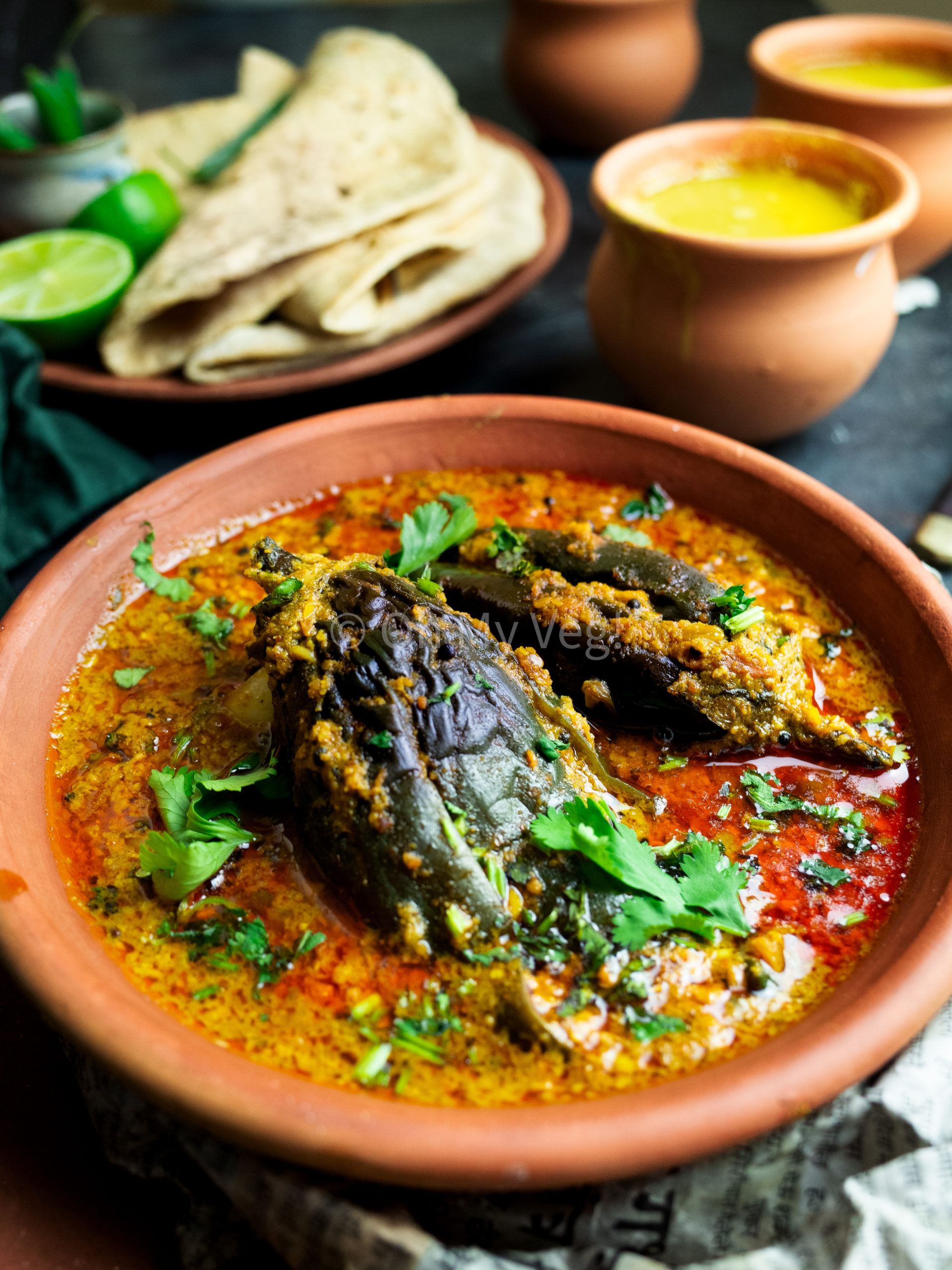 Maharashtrian Bharli Vangi Stuffed Eggplant Curry