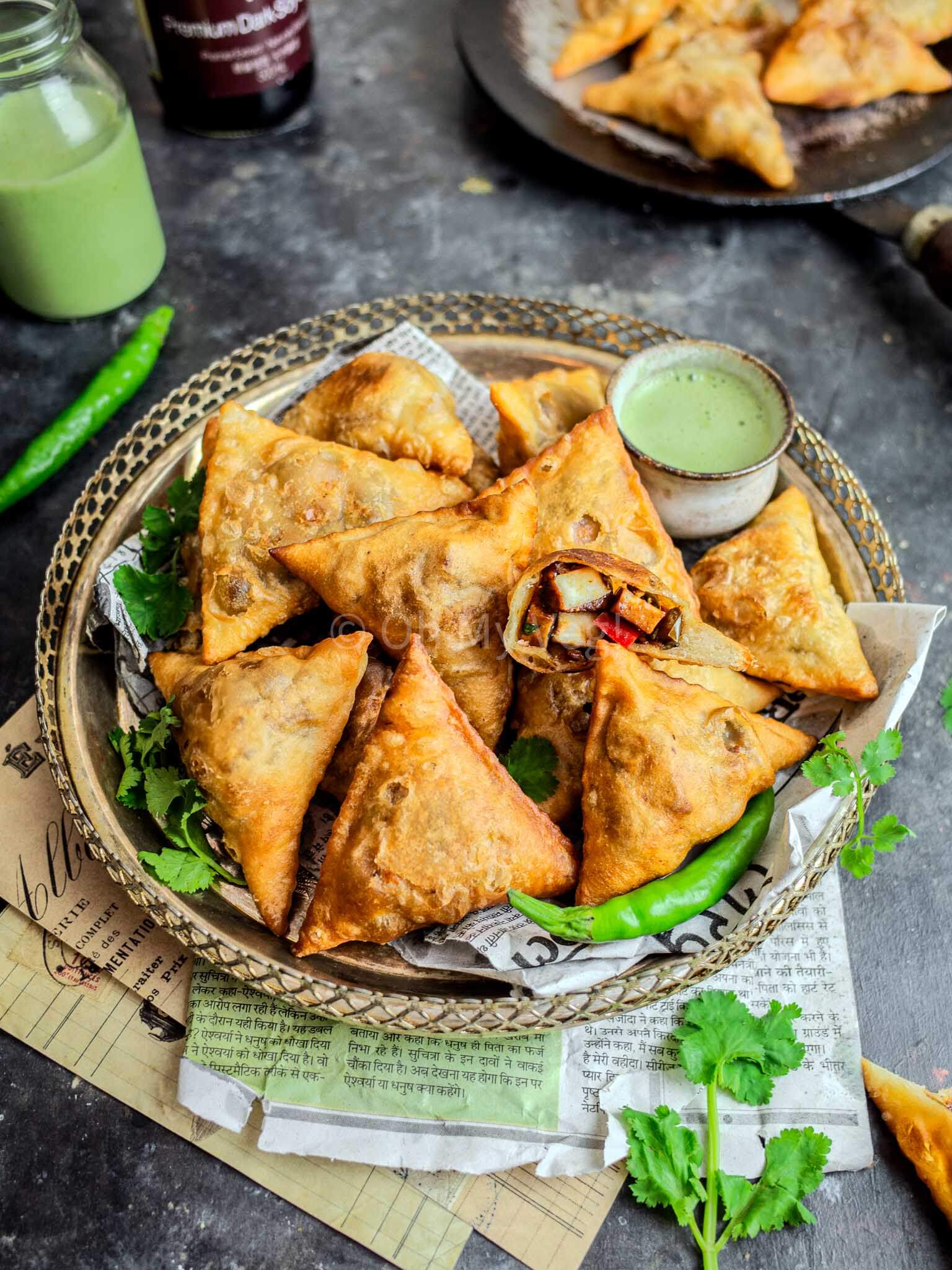 Paneer Samosas, Chilli Paneer Cocktail Samosas