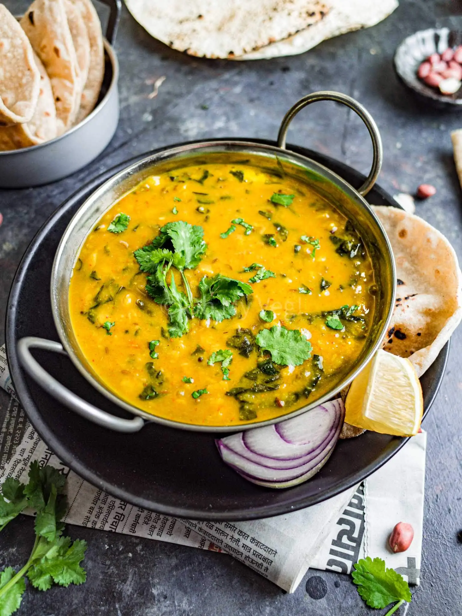 Dal Bhaji, Maharashtrian Lentil and Spinach Curry