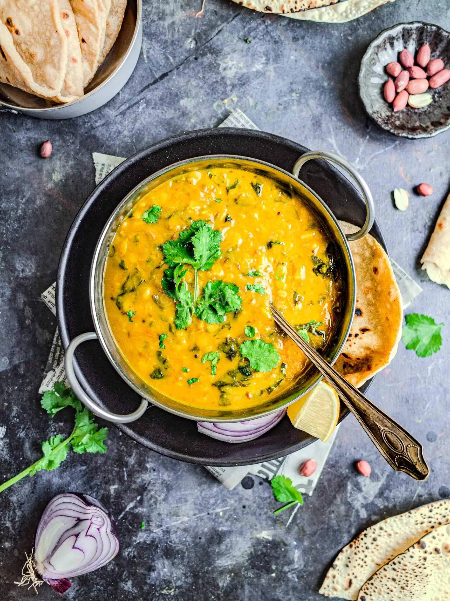 Dal Bhaji, Maharashtrian Lentil and Spinach Curry