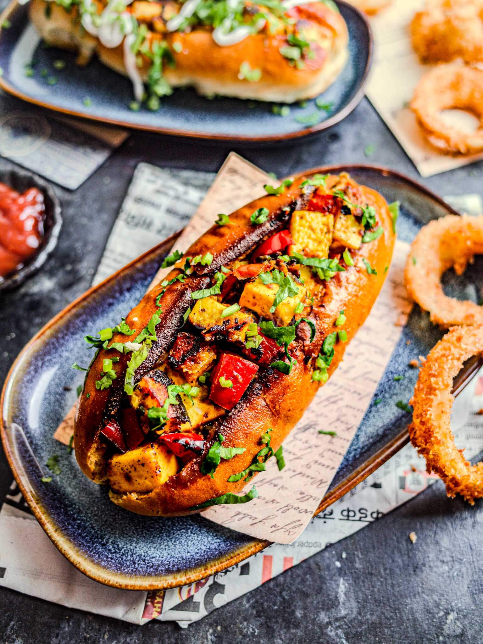 Paneer Hot Dog Recipe
